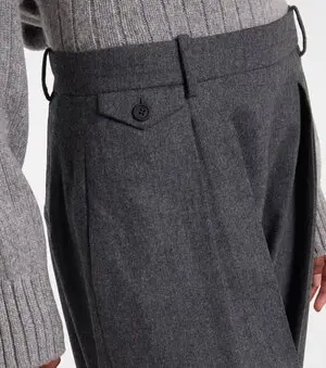 Khaite Dugan High-rise Wool Tapered Pants