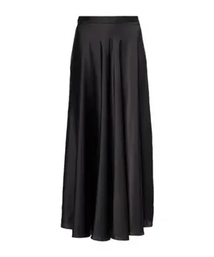 Balenciaga Asymmetric Satin Midi Skirt - Black