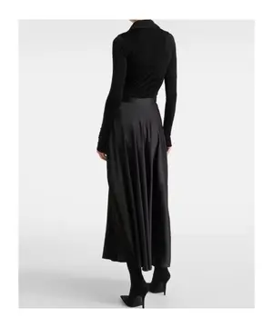 Balenciaga Asymmetric Satin Midi Skirt