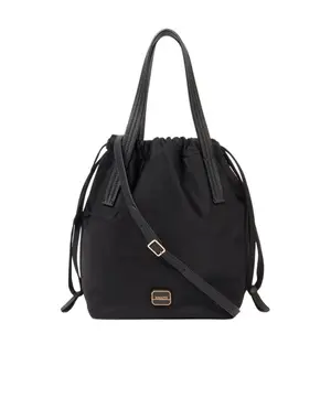 Khaite Rory Medium Leather-trimmed Bucket Bag - Black