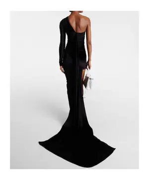 Balenciaga Asymmetric One-shoulder Velvet Gown