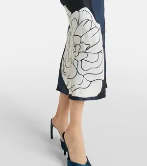 Victoria Beckham Floral Print Midi Dress