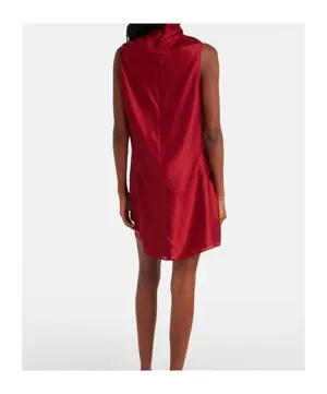 Khaite Daria Turtleneck Satin Minidress