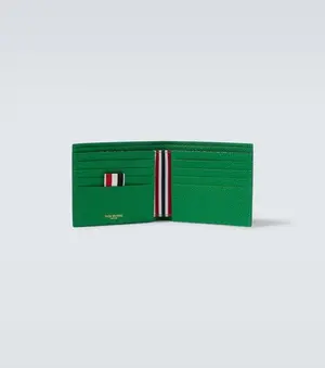 Thom Browne Rwb Stripe Leather Bifold Wallet