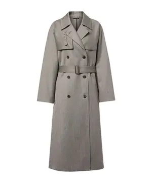 THE ROW Rhydian Virgin Wool Gabardine Trench Coat - Gray