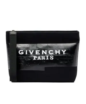 Givenchy Logo Zip Clutch - Black