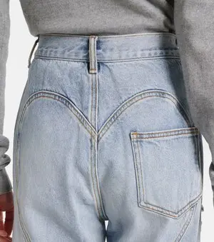 AREA Crystal-embellished Straight Jeans