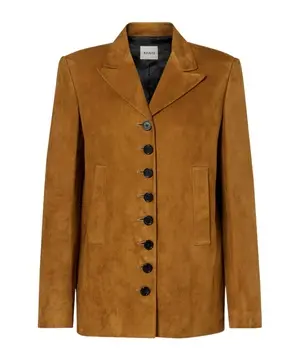 Khaite Saraphina Suede Jacket - Brown