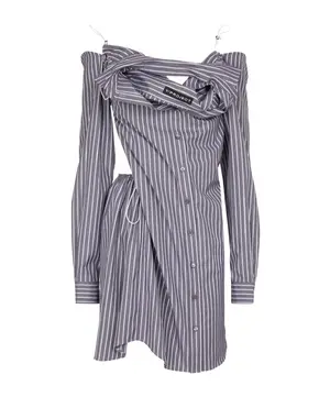 Y/project Striped Shirt Dress - Gray