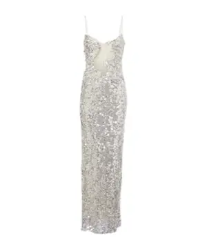 Christopher Esber Sleeveless Sequined Maxi Dress With Cut Out Detail - Gray
