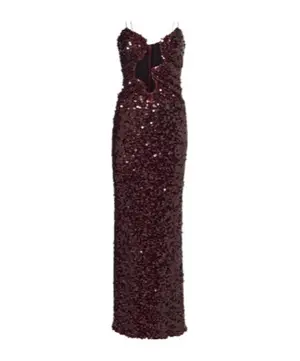 Christopher Esber Sequin Maxi Dress With Plunge Neckline And Cut-out Detail