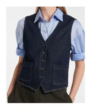 FRAME V-neck Denim Vest