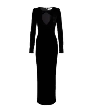Alessandra Rich Bow-knot Openwork Velvet Dress - Black