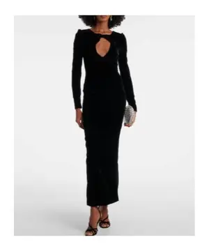 Alessandra Rich Bow-knot Openwork Velvet Dress