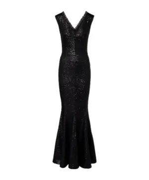 Norma Kamali Sequined Gown - Black