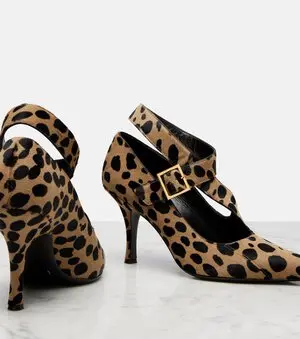 Khaite Sloan 85 Leopard Print Calf Hair Pumps