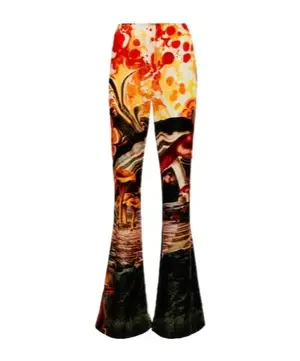 Acne Studios Velvet High-rise Flared Printed Pants - Multicolor