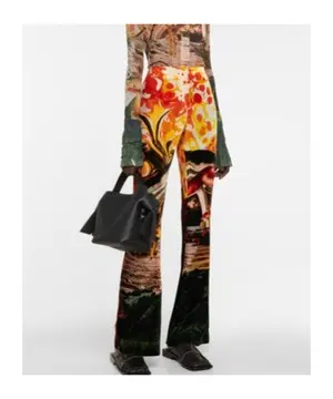 Acne Studios Velvet High-rise Flared Printed Pants