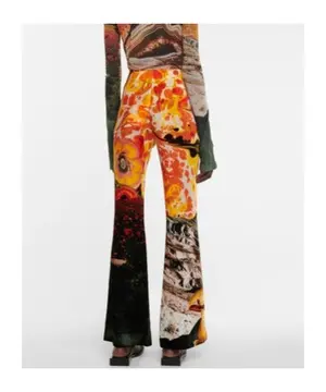 Acne Studios Velvet High-rise Flared Printed Pants