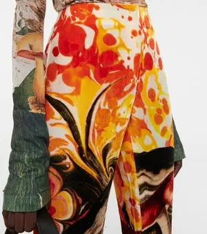 Acne Studios Velvet High-rise Flared Printed Pants