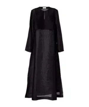 Tory Burch Pleated Linen And Silk Kaftan - Black