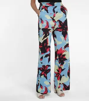 Dries Van Noten Floral Wide-leg Casual Pants