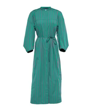 JIL SANDER Striped Cotton Midi Shirt Dress - Blue