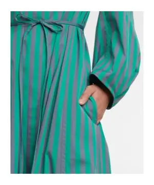 JIL SANDER Striped Cotton Midi Shirt Dress