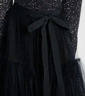 Erdem Belted Tulle Midi Skirt