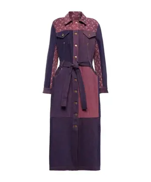 MARINE SERRE Colorblocked Denim Coat