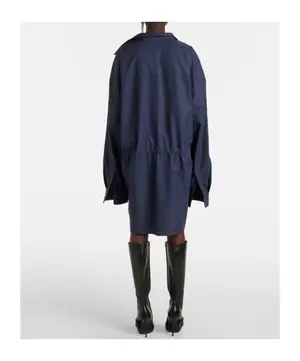 Balenciaga Asymmetrical Cotton Poplin Shirt Dress