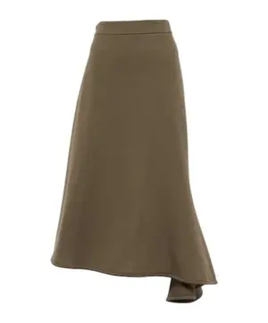 JIL SANDER Crêpe Midi Skirt - Brown