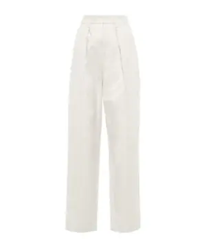 Isabel Marant Étoile High-waisted Cotton And Linen Casual Pants - White