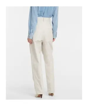 Isabel Marant Étoile High-waisted Cotton And Linen Pants With Pleated Cuffs
