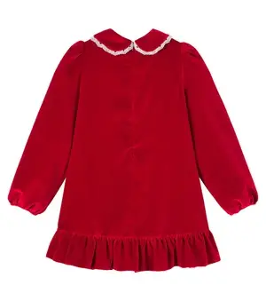 Dolce & Gabbana Lace-trimmed Cotton Velvet Dress