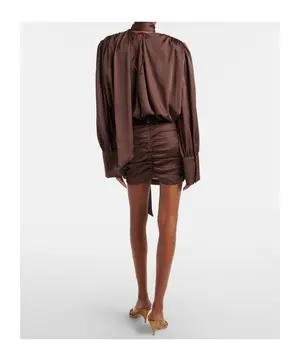 ROTATE BY BIRGER CHRISTENSEN Ruched Crepe De Chine Minidress