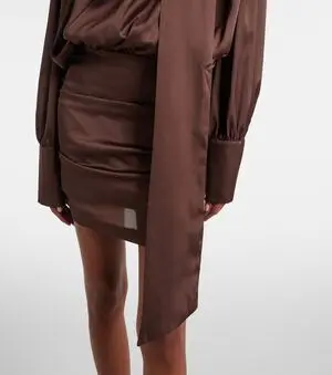 ROTATE BY BIRGER CHRISTENSEN Ruched Crepe De Chine Minidress