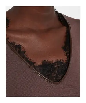 JACQUES WEI Lace-trimmed Bodysuit