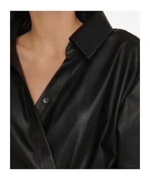 Acne Studios Leather Wrap Minidress