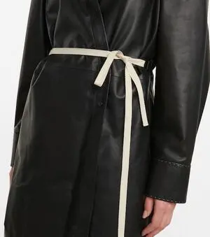Acne Studios Leather Wrap Minidress