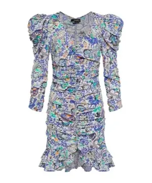 Isabel Marant Étoile Bireya Printed Silk-blend Minidress - Gray