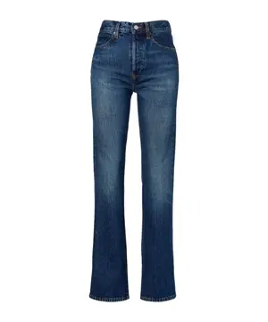 FRAME High-rise Straight Jeans - Blue