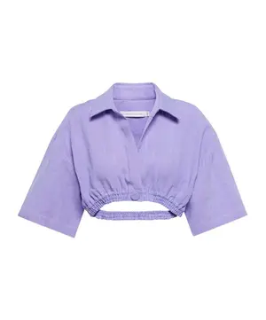 Christopher Esber Cutout Cropped Top - Blue