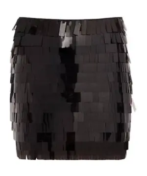 Staud Max Sequined Mesh Miniskirt - Black