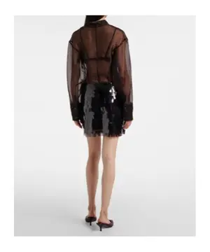 Staud Max Sequined Mesh Miniskirt