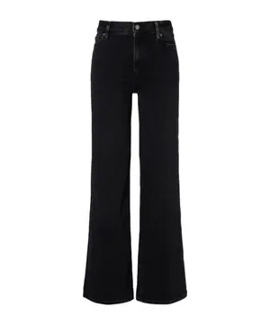 FRAME High-waisted Wide-leg Jeans - Black