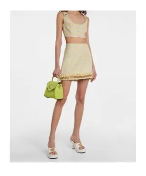 Versace Embellished Cotton-blend Miniskirt