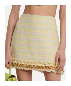 Versace Embellished Cotton-blend Miniskirt