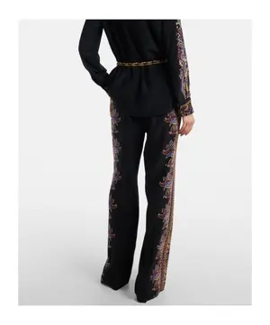 Etro Paisley Silk Wide-leg Pants