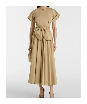 PATOU Gathered Cotton Midi Dress - No